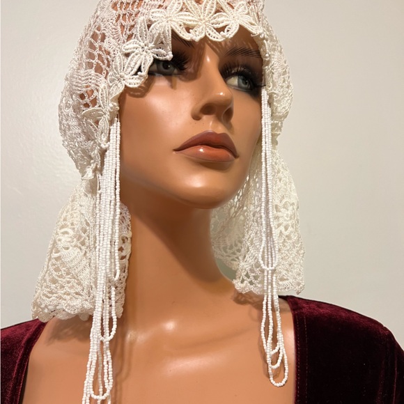 Handmade | Accessories | Elegant Lace Headpiece With Beaded Details ...